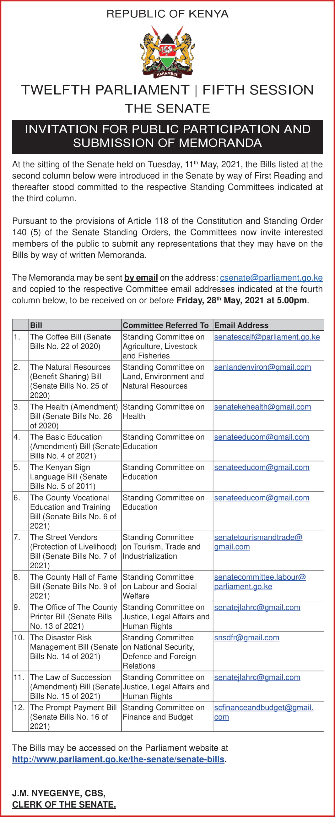 INVITATION FOR PUBLIC PARTICIPATION AND SUBMISSION OF MEMORANDA | The ... INVITATION FOR PUBLIC PARTICIPATION AND SUBMISSION OF MEMORANDA | The ...